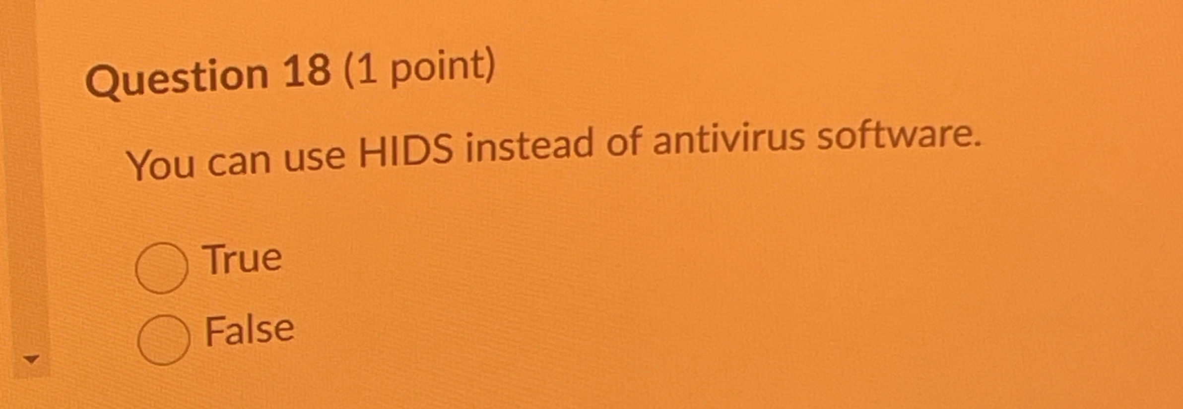 Solved Question 18 (1 point)You can use HIDS instead of | Chegg.com Solved Question 18 (1 point)You can use HIDS instead of | Chegg.com