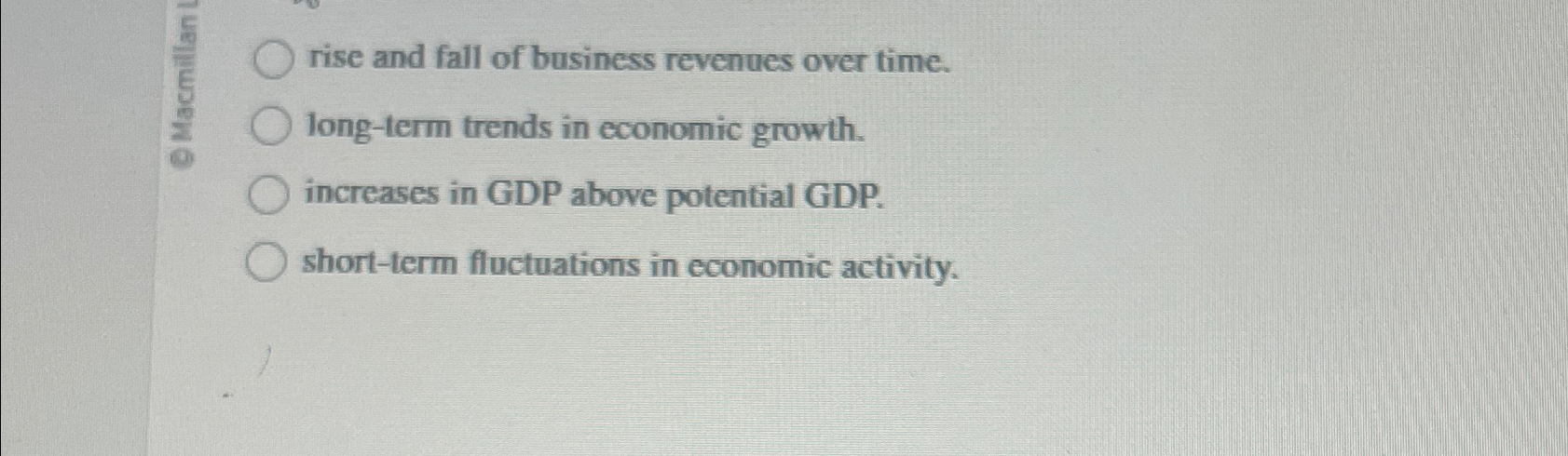 Solved rise and fall of business revenues over | Chegg.com