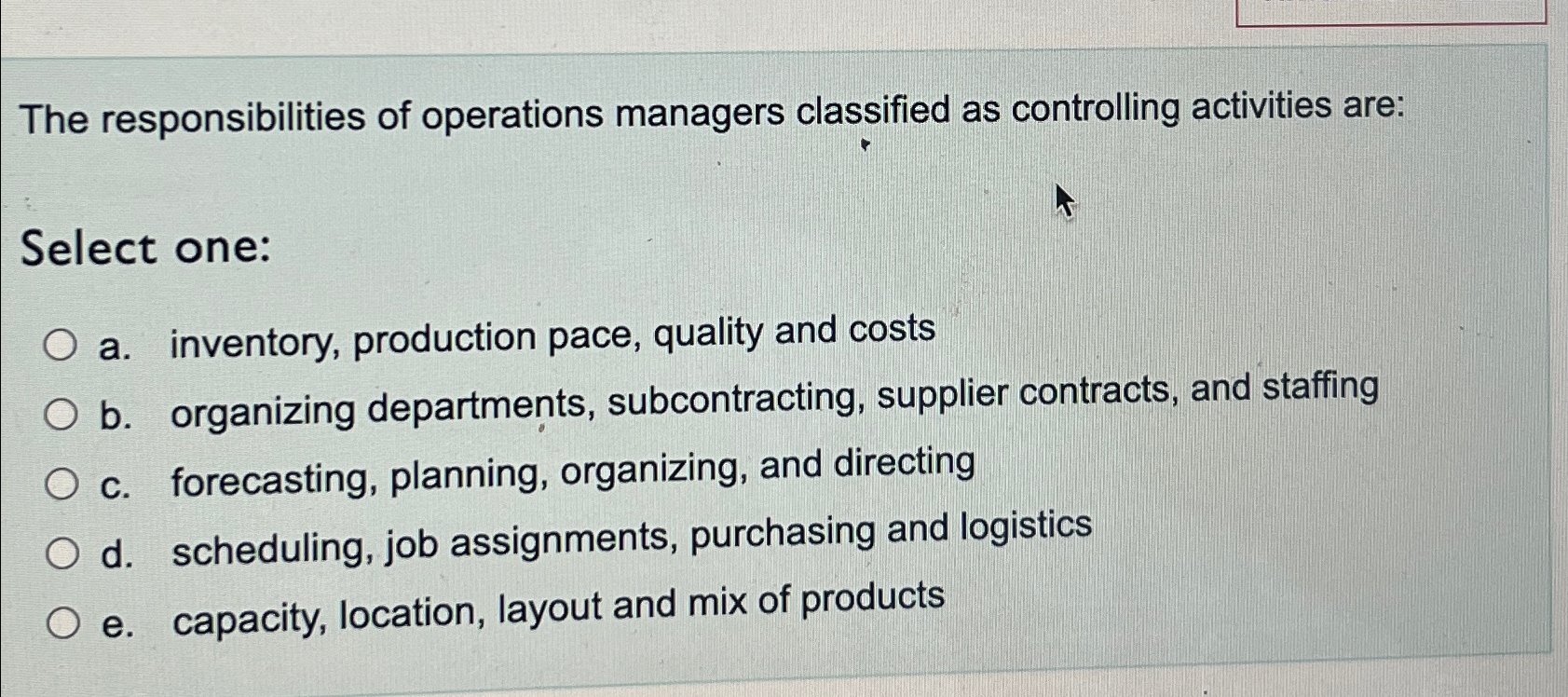 Solved The responsibilities of operations managers | Chegg.com