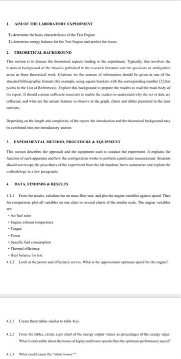 Solved 1. AIM OF THE LABORATORY EXPERIMENT To determine the | Chegg.com