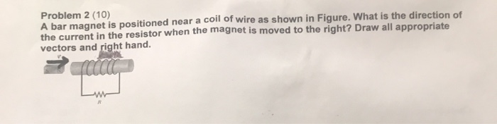 Solved Problem 2 (10) A bar magnet is positioned near a coil | Chegg.com