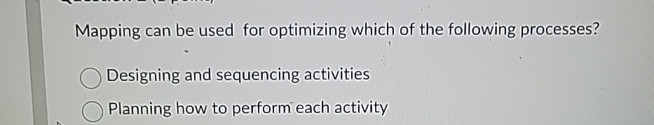 Solved Mapping can be used for optimizing which of the | Chegg.com