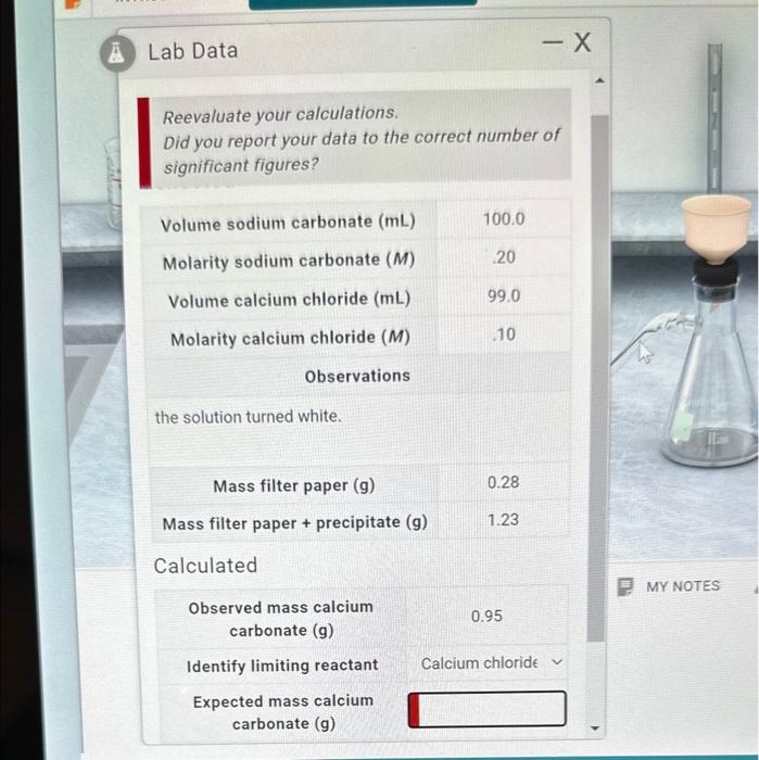 Solved what is the expected mass calcium carbonate (g) | Chegg.com