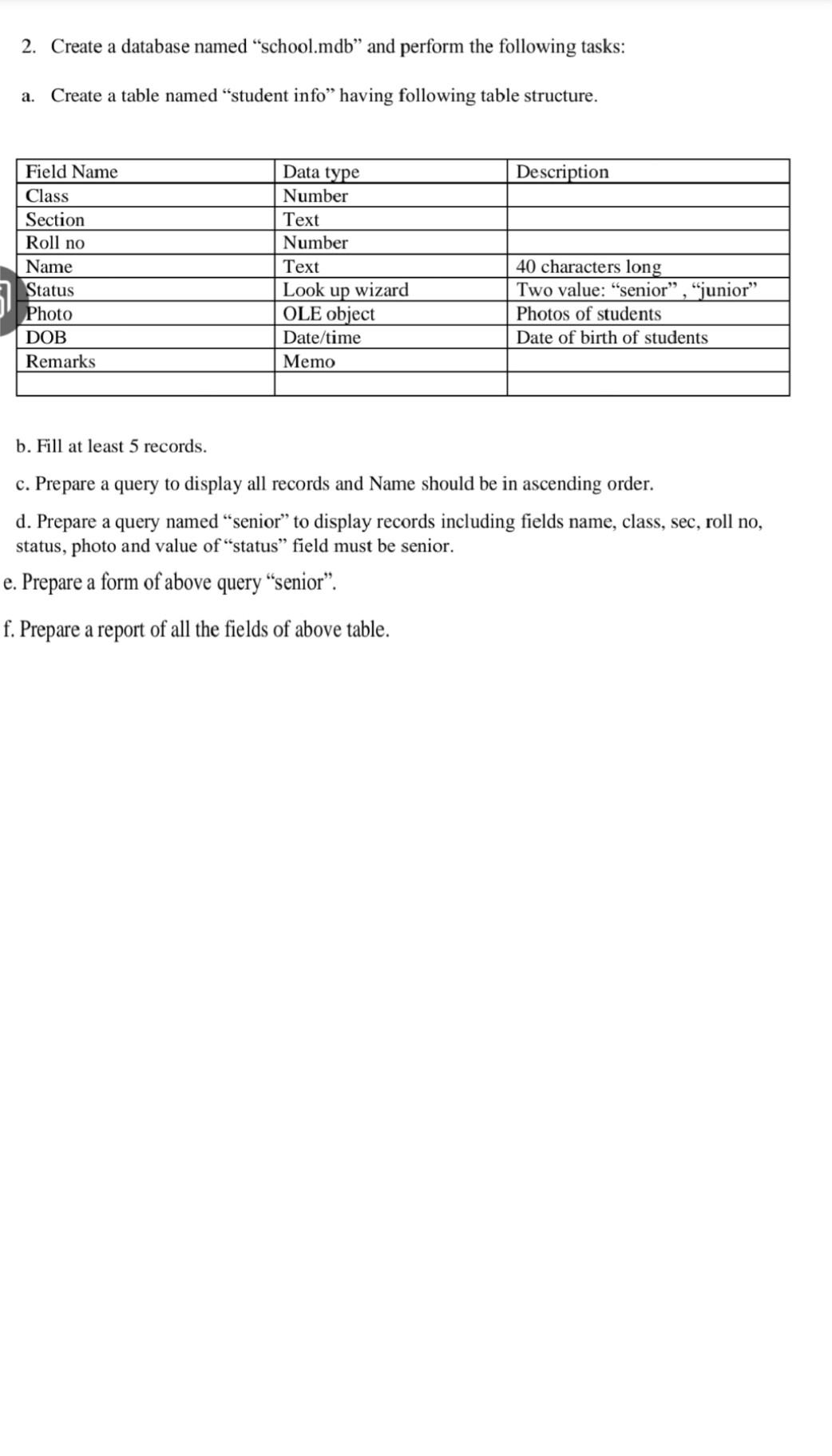 Solved 2. Create a database named Solved 2. Create a database named