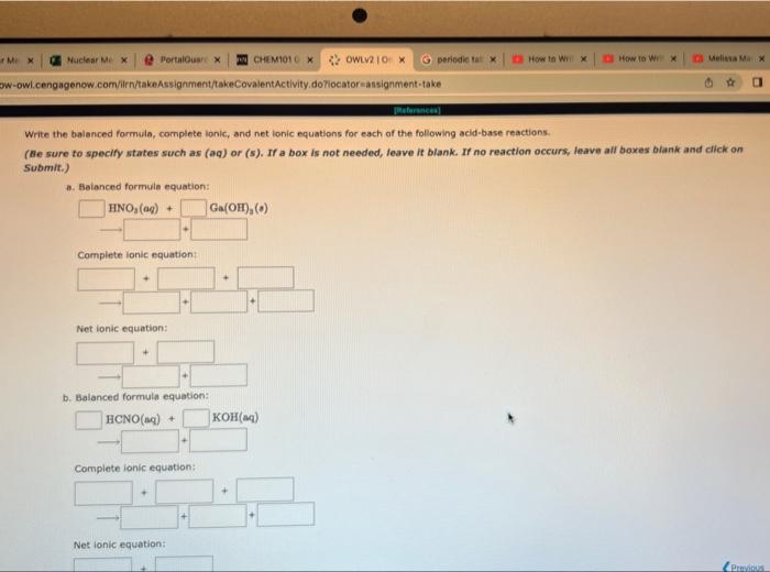 Solved Write the balanced formula, complete lonic, and net | Chegg.com