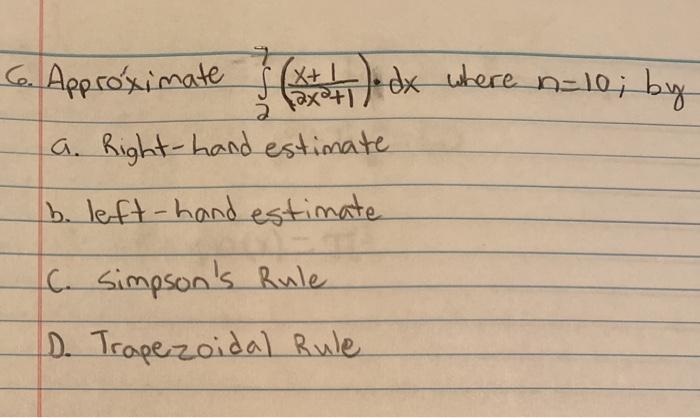 Solved f ax+) а La Right-hand estimate b. left-hand estimate | Chegg.com
