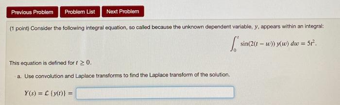 Solved Convolution Problem 4 Previous Problem Problom List 7407