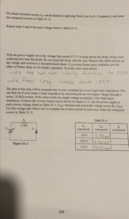 Solved 31 Diode Characteristics Name Date Class READING | Chegg.com