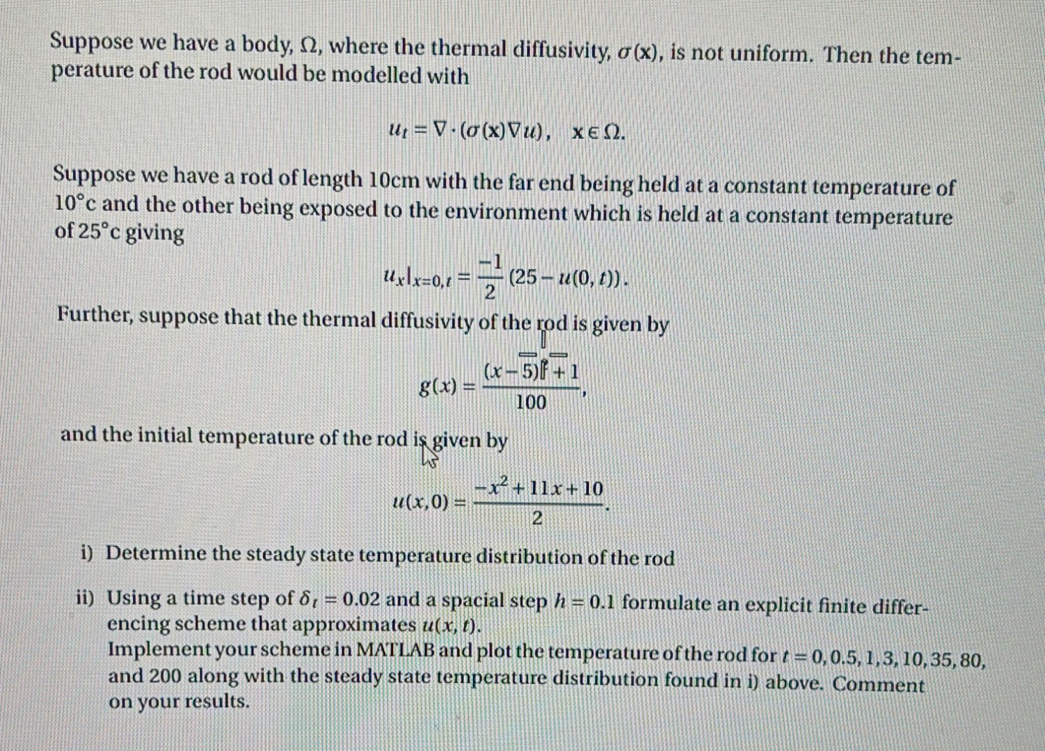 Solved Suppose we have a body, Ω, ﻿where the thermal | Chegg.com