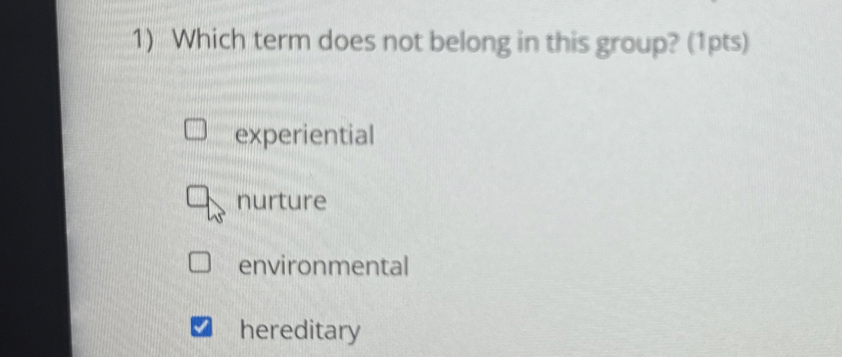 Solved Which term does not belong in this group? | Chegg.com