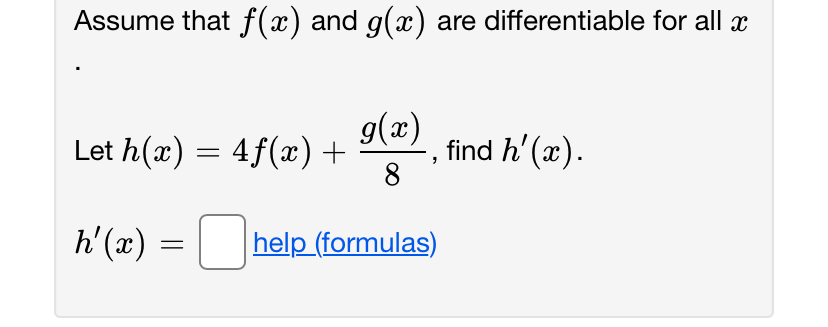 Solved Assume that f(x) ﻿and g(x) ﻿are differentiable for | Chegg.com