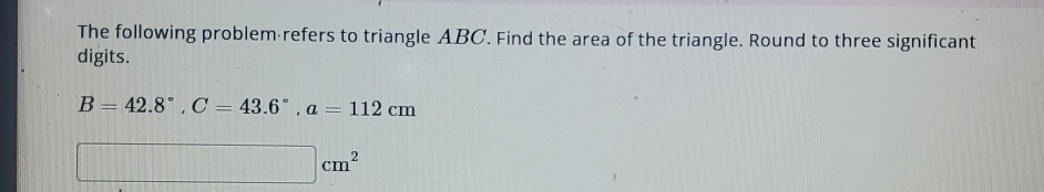 Solved The following problem refers to triangle ABC. Find | Chegg.com