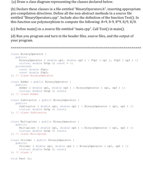 Solved (a) Draw a class diagram representing the classes | Chegg.com