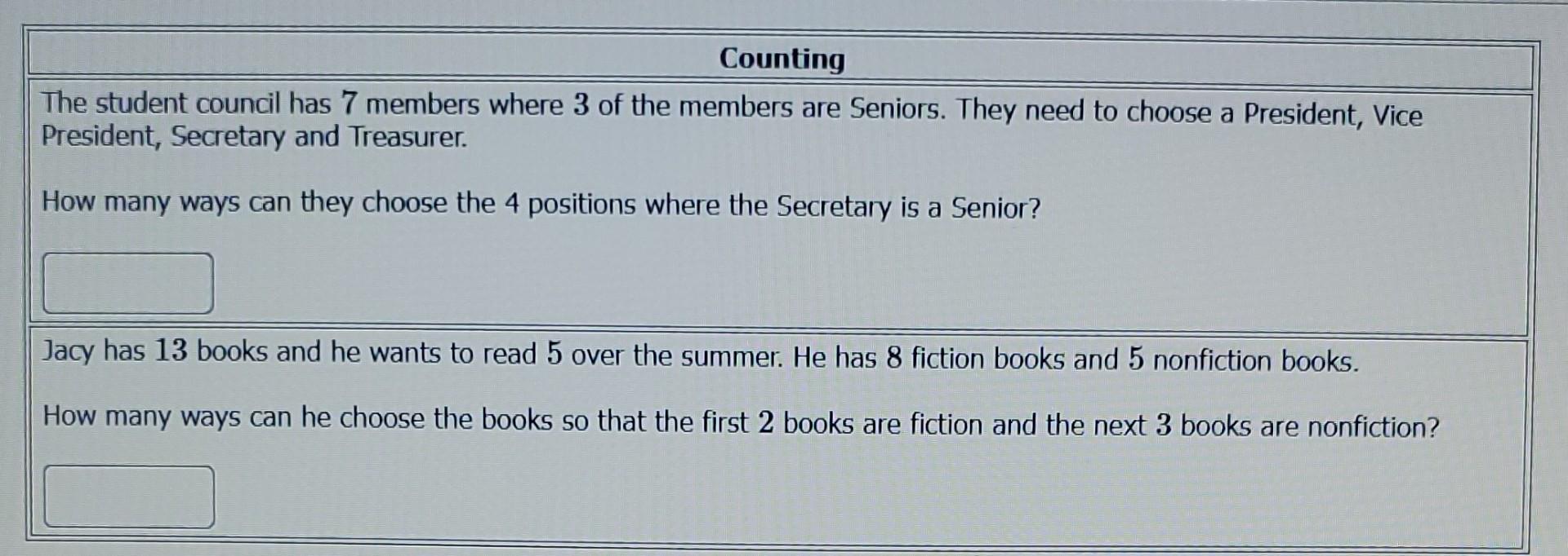 Solved The student council has 7 members where 3 of the | Chegg.com