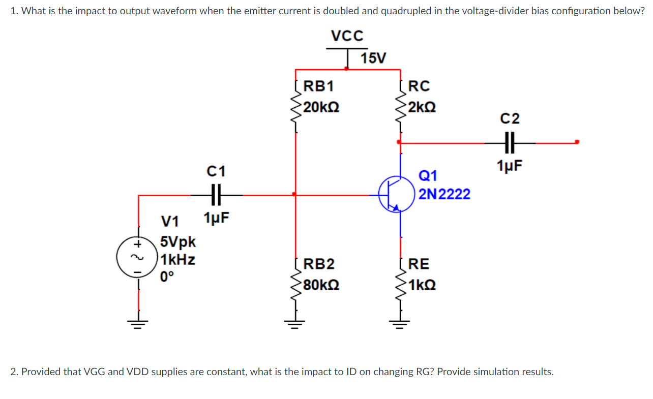 Solved 1.What is the impact to output waveform when the | Chegg.com