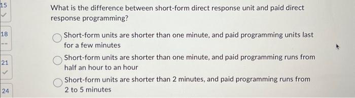 Solved What is the difference between short-form direct | Chegg.com