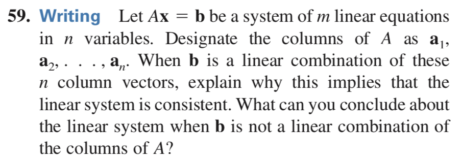 Solved Writing Let Ax=b ﻿be a system of m ﻿linear | Chegg.com