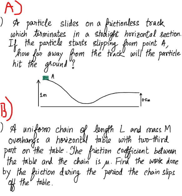 Solved A particle slides on a frictionless trackwhich | Chegg.com
