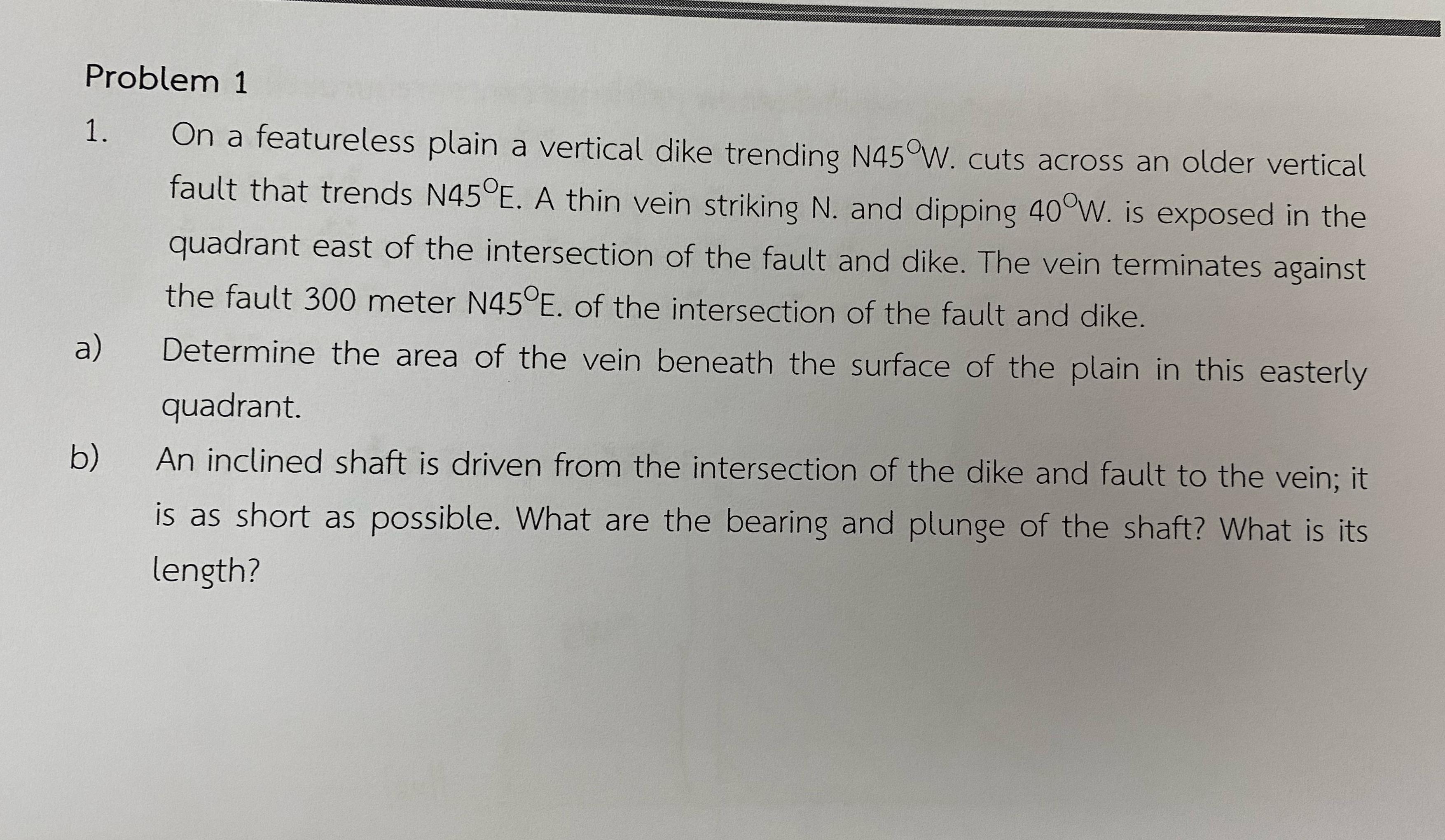 Solved Problem 1On a featureless plain a vertical dike | Chegg.com