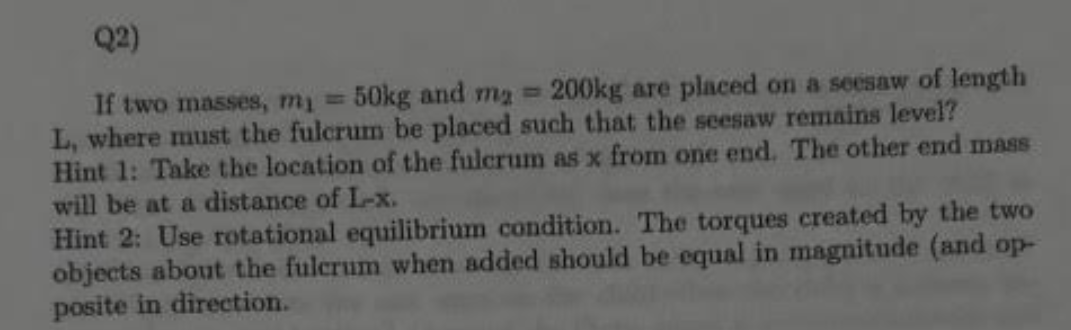 Solved by an EXPERT Q2)If two masses, \( ﻿m_{1}=50 \mathrm{~kg} \) ﻿and | Chegg.com