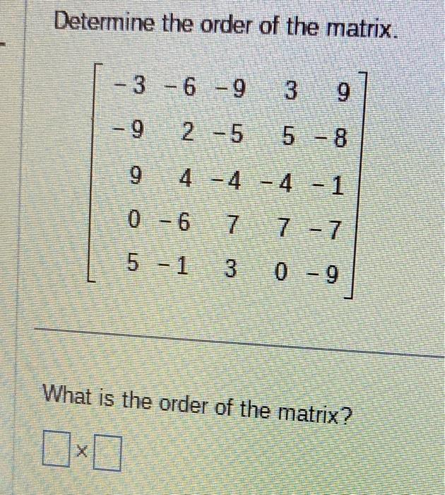 Solved Determine the order of the matrix. | Chegg.com