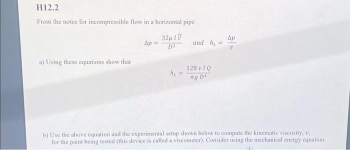 Solved b) Use the above equation and the experimental setup | Chegg.com