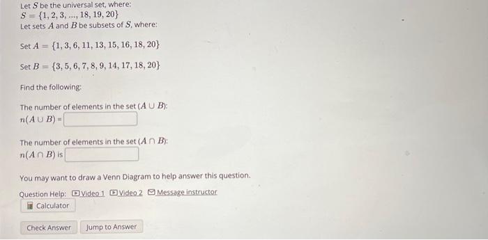 Solved Suppose Set A contains 49 elements and the total | Chegg.com