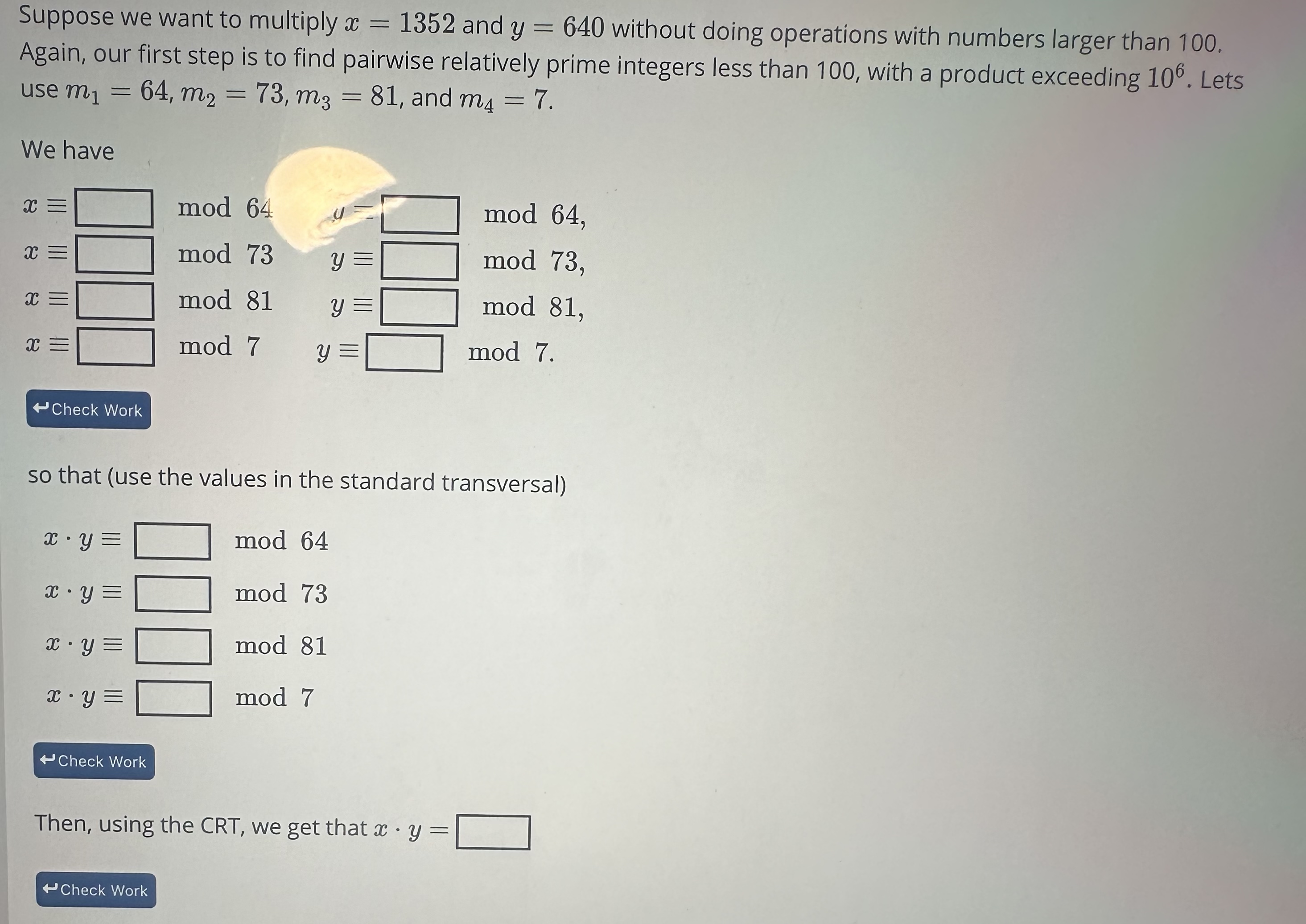 Solved Suppose we want to multiply x=1352 ﻿and y=640 | Chegg.com