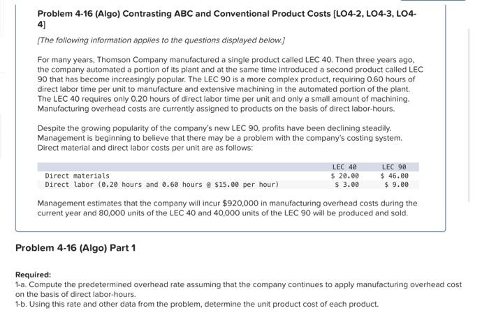 Solved For many years, Thomson Company manufactured a single | Chegg.com