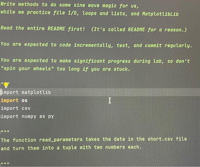 Solved Part 1 - wave.py First we will practice some file I/O | Chegg.com
