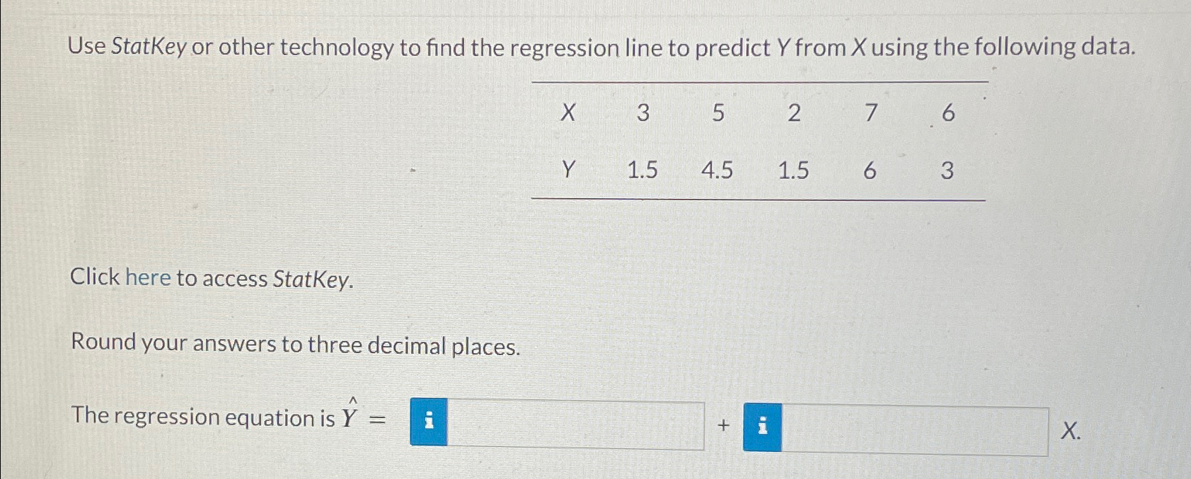 Solved Use StatKey or other technology to find the | Chegg.com