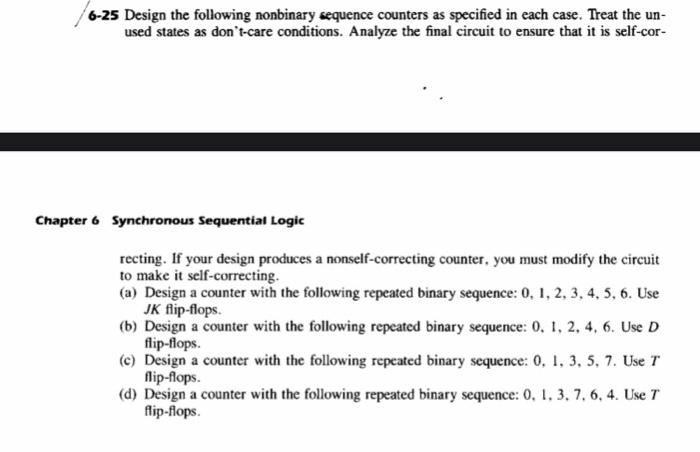 Solved 6-25 Design the following nonbinary sequence counters | Chegg.com