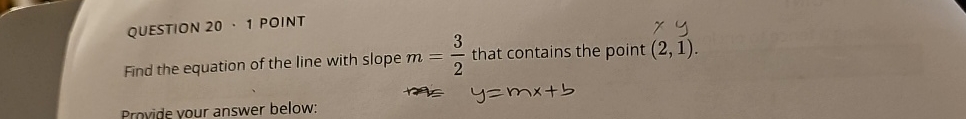 Solved QUESTION 20 - 1 ﻿POINTFind the equation of the line | Chegg.com