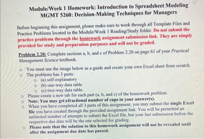 Solved MGMT 5260: Decision-Making Techniques for Managers | Chegg.com
