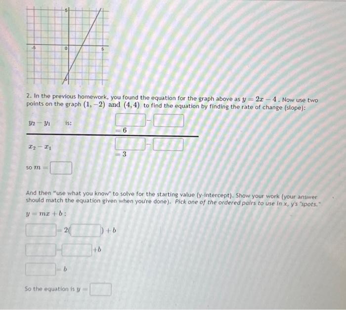 Solved 0 2. In the previous homework, you found the equation | Chegg.com