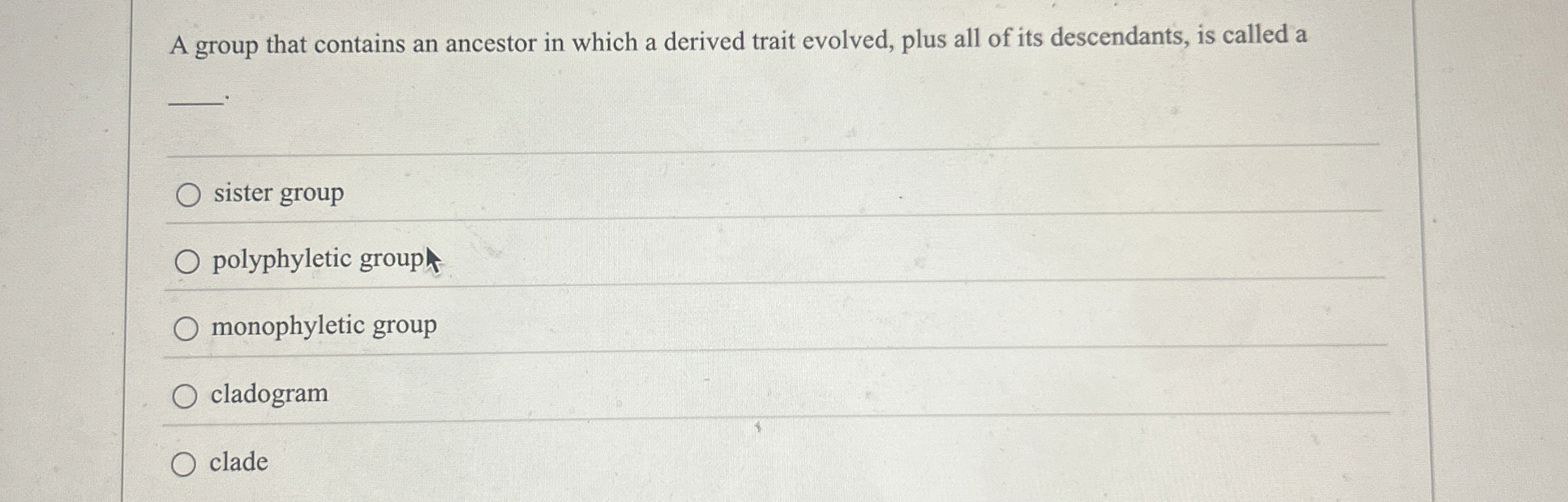 Solved A group that contains an ancestor in which a derived | Chegg.com