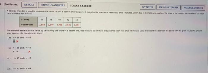 Solved 2. (0/4 Points] DETAILS PREVIOUS ANSWERS SCALC9 | Chegg.com