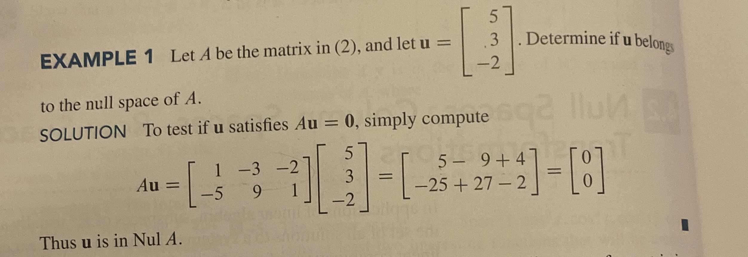 Solved EXAMPLE 1 ﻿Let A ﻿be the matrix in (2), ﻿and let | Chegg.com