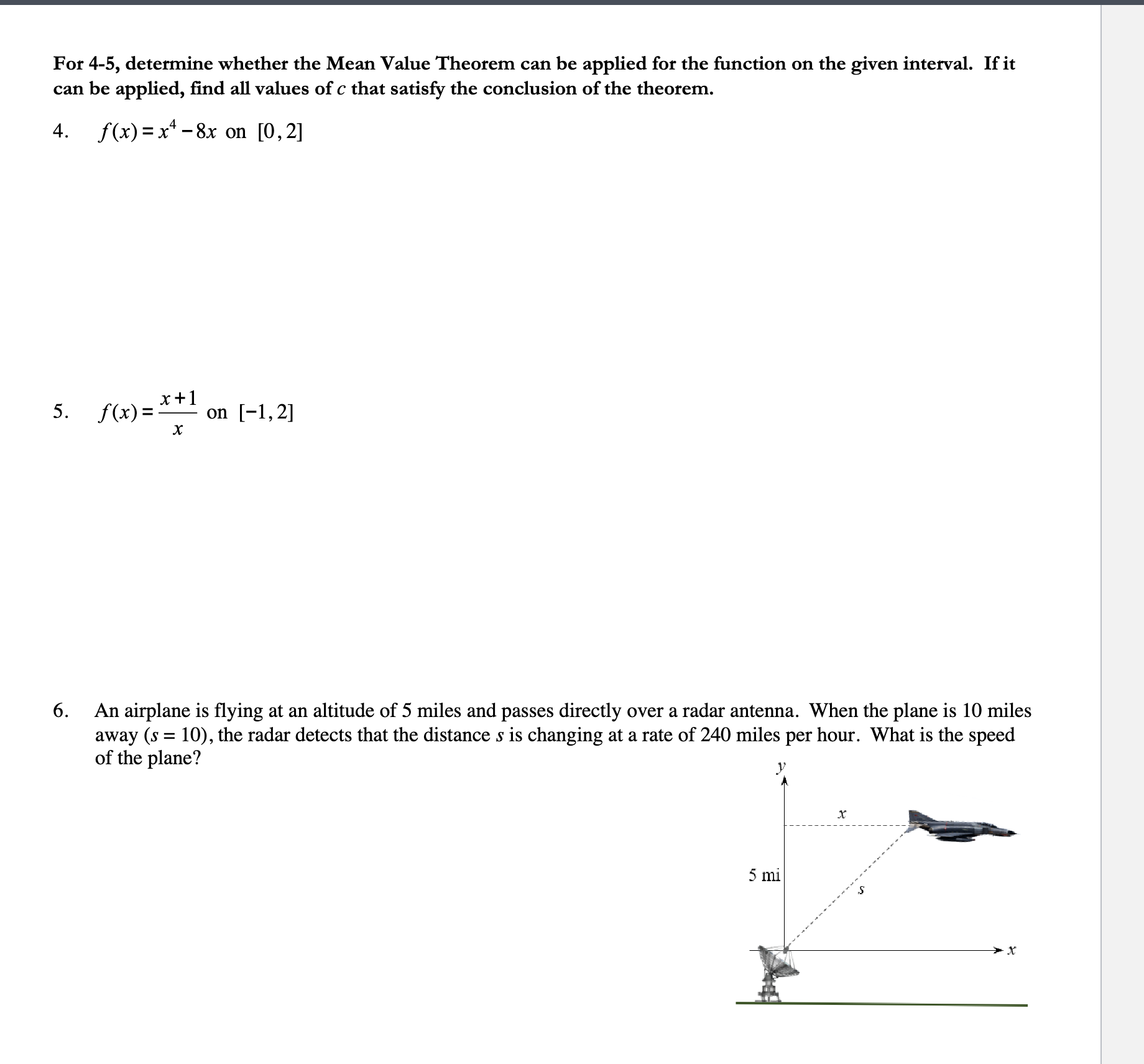 Solved For 4-5, ﻿determine whether the Mean Value Theorem | Chegg.com
