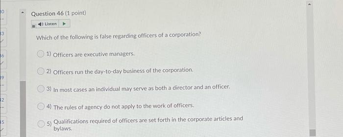 Solved -- Question 42 (1 point) 14 1 15 Listen Owners of | Chegg.com