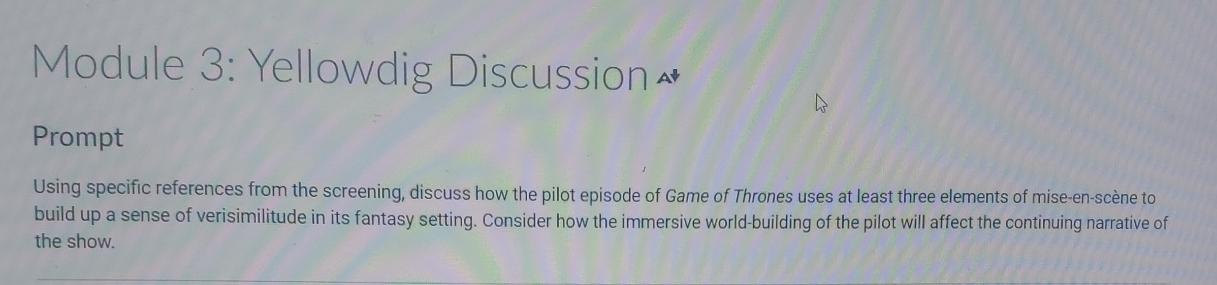 Solved Module 3:YellowdigDiscussionPromptUsing specific | Chegg.com