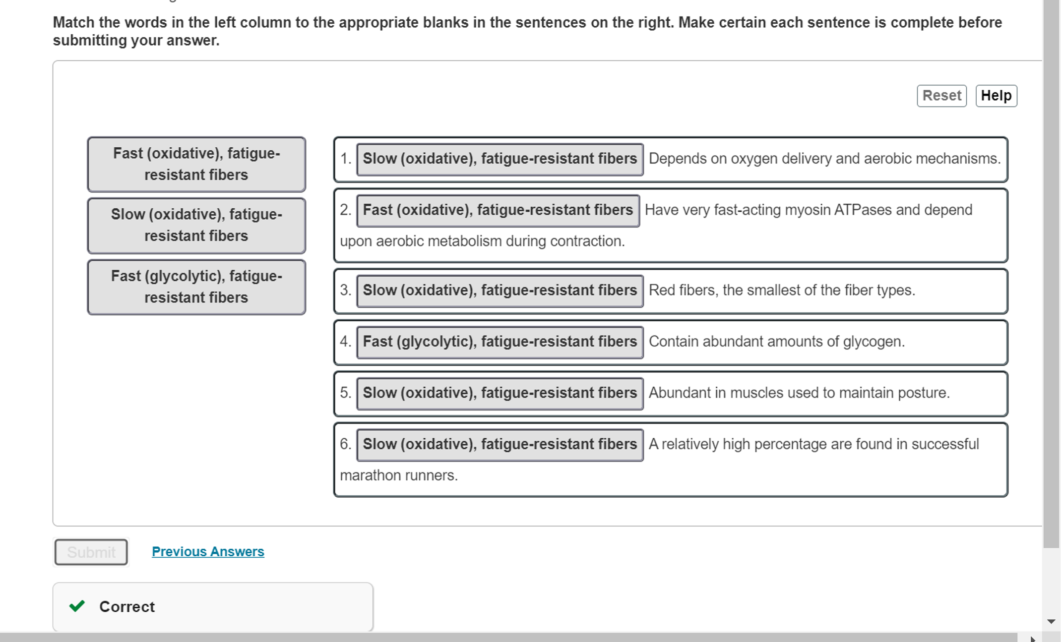 Solved Match the words in the left column to the appropriate | Chegg.com