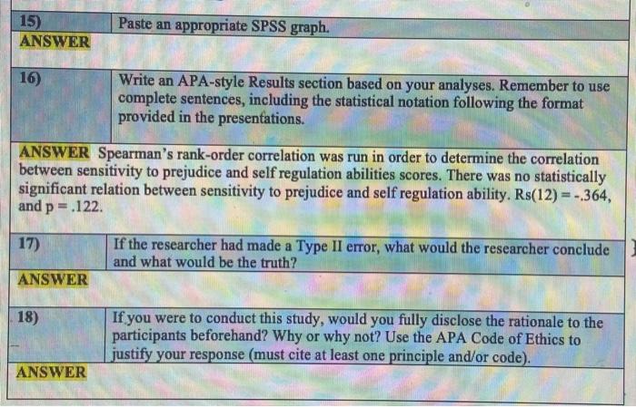 Solved Research Scenario: In this fictitious scenario based | Chegg.com