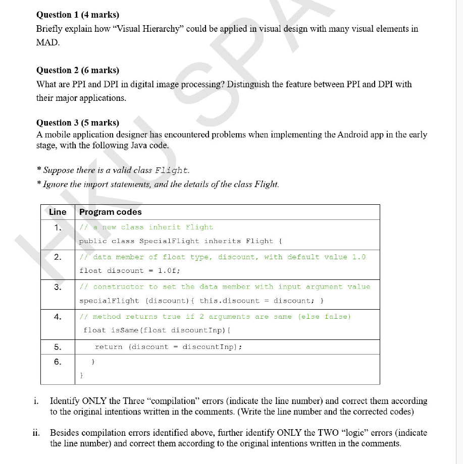 Solved Question 1 (4 ﻿marks)Briefly explain how "Visual | Chegg.com