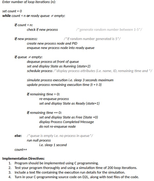 Solved Directives: Part 1: A) ﻿Using C programming create a | Chegg.com