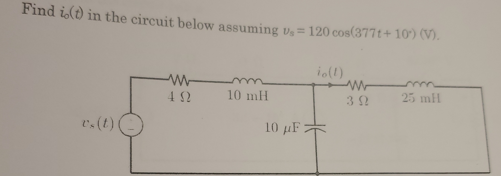 Solved Find i0(t) ﻿in the circuit below assuming | Chegg.com