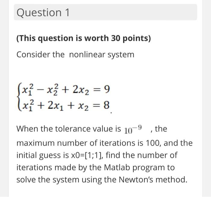 Solved (This question is worth 30 points) Consider the | Chegg.com