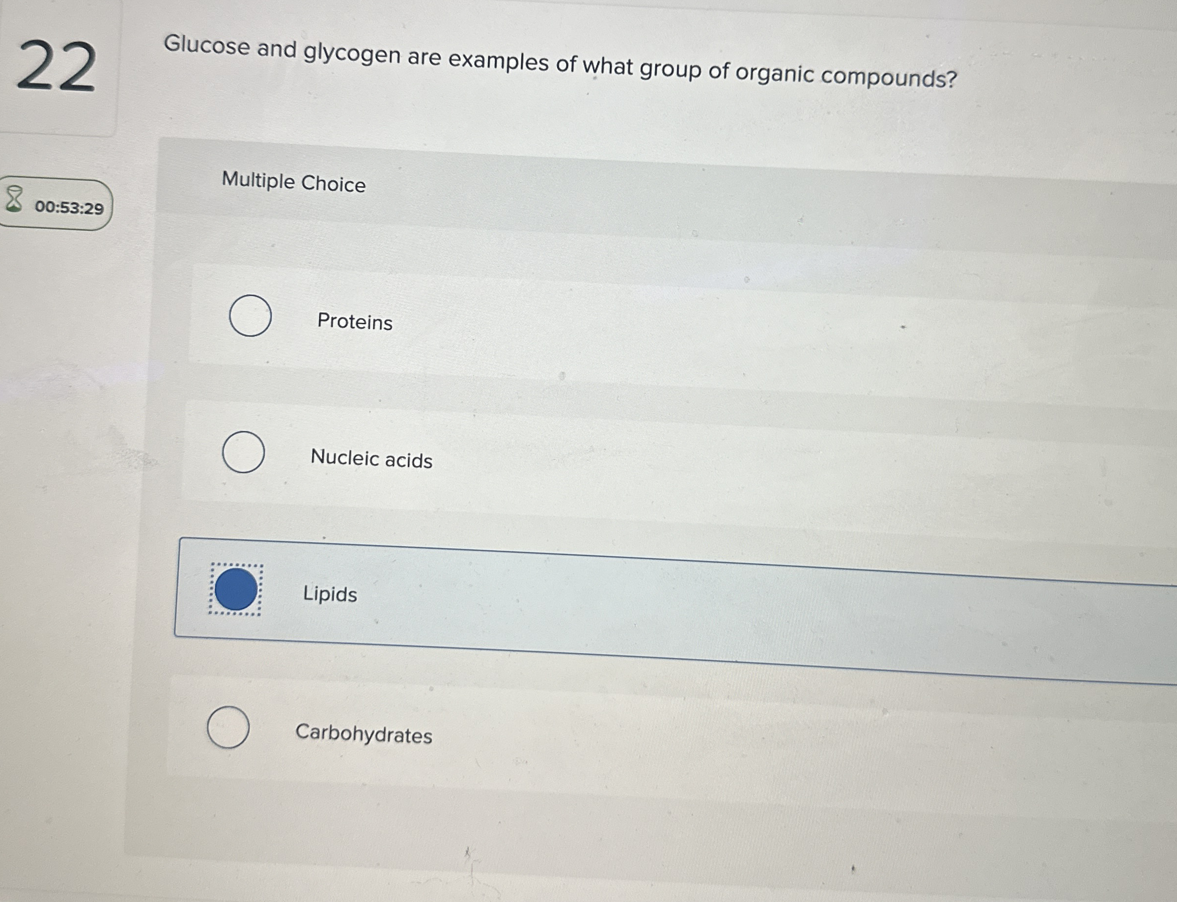 Solved 22Glucose and glycogen are examples of what group of | Chegg.com