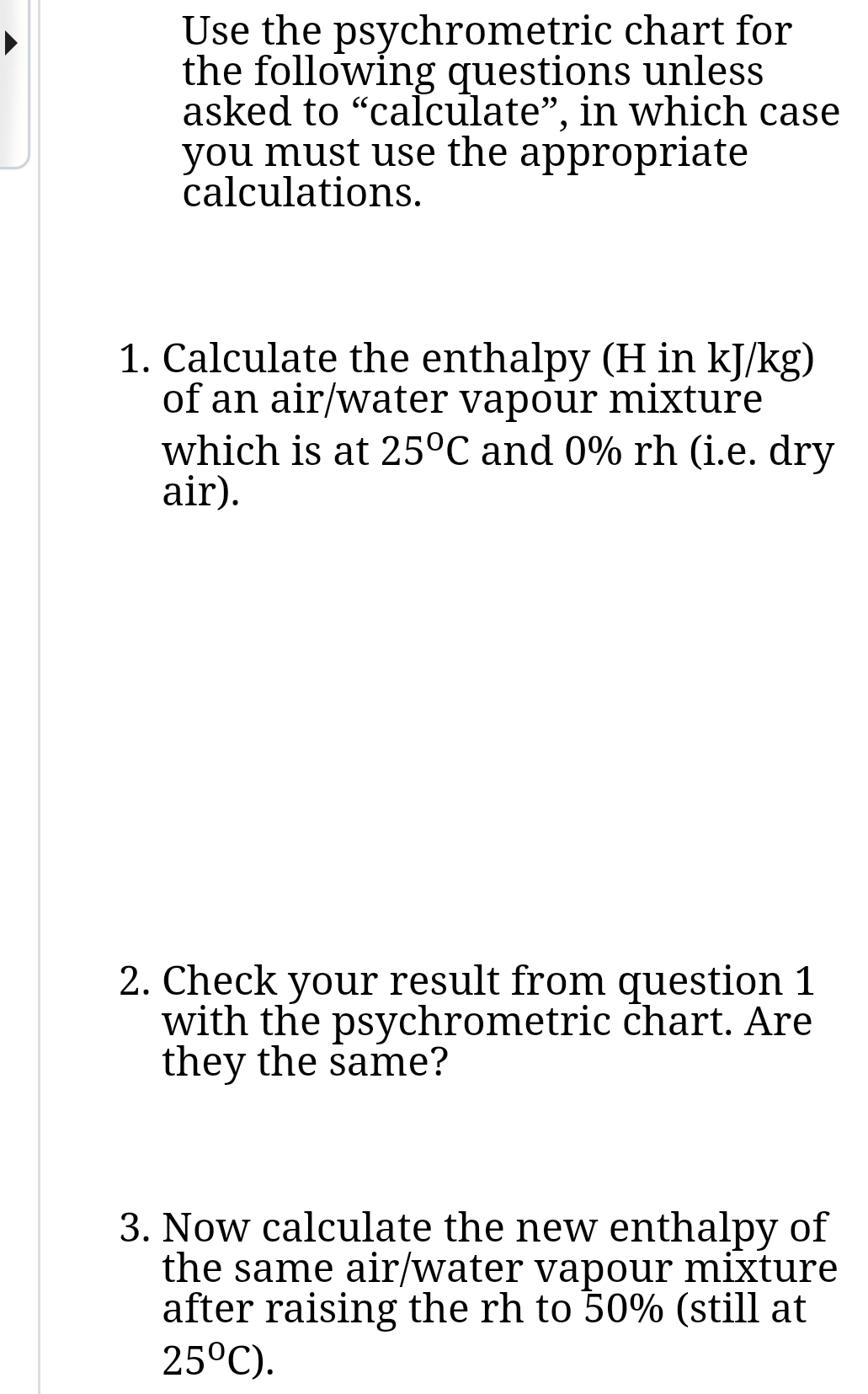 Solved Use the psychrometric chart for the following | Chegg.com