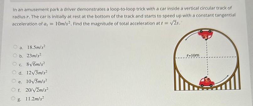 Solved In an amusement park a driver demonstrates a | Chegg.com